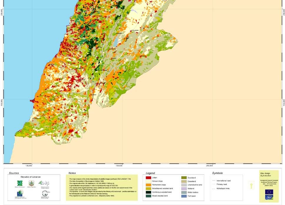 annex 10 land cover land use map of lebanon ministry of environment ...